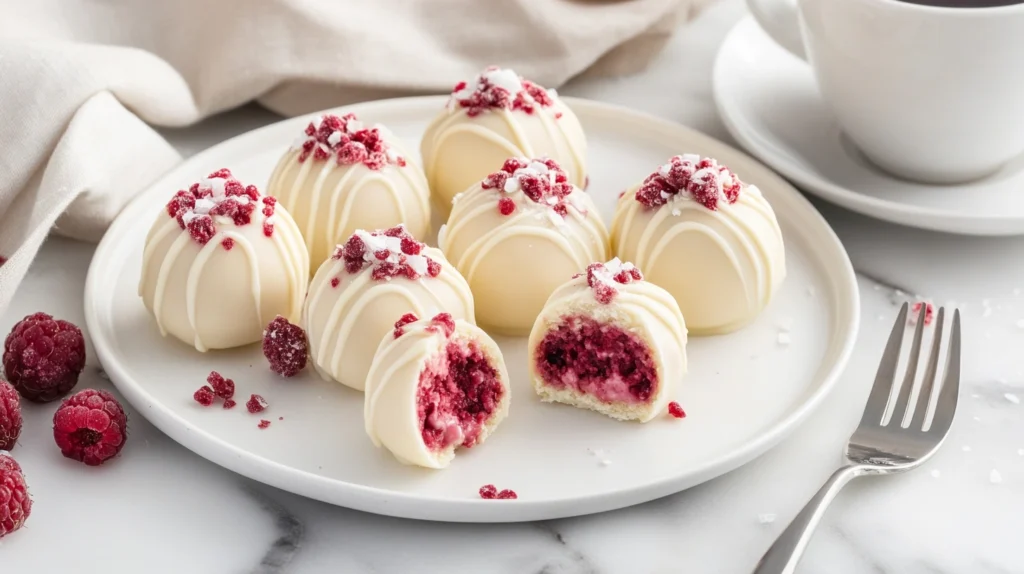 Most Delicious White Chocolate Raspberry Cheesecake Balls