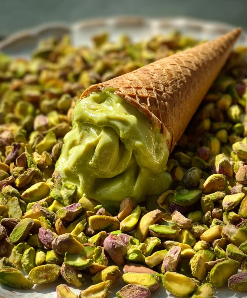 Mini Pistachio Waffle Cone Snack — A Tiny Pistachio Delight 🍦 ...